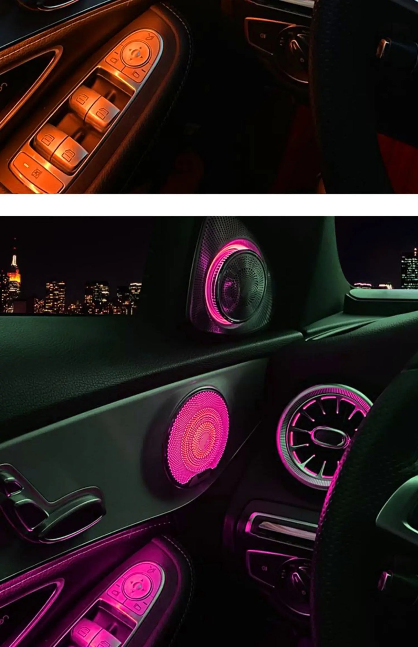 64 Colors LED Ambient Lighting For Mercedes-Benz C/GLC Class C260 C300 ...