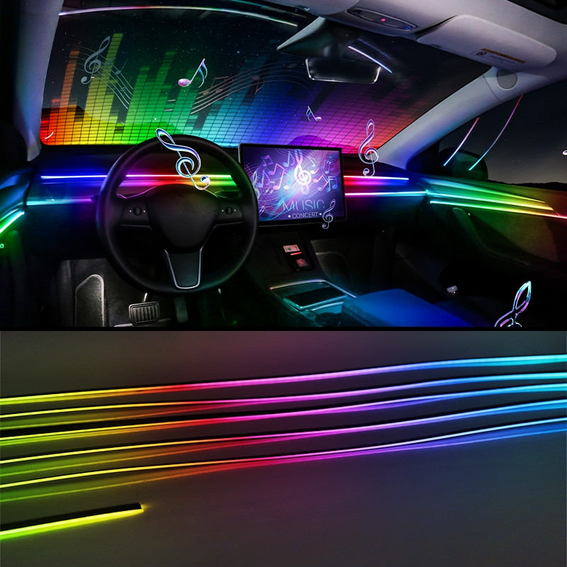 Universal Addressable RGB Ambient Lights 64 Color LED Interior Symphon ...