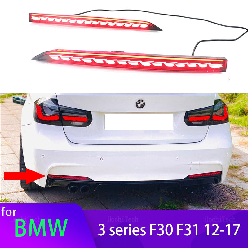 GTS LED Rear Reflector Lamp Bumper Brake Light For BMW 3 Series F30 F3 ...